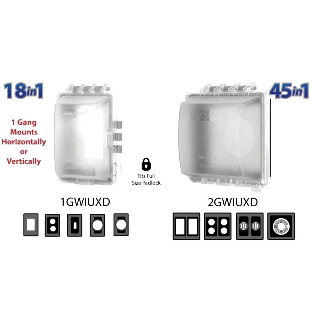 Sealproof 2-Gang Weatherproof In Use Outlet Cover Two Gang Outdoor Plug ...