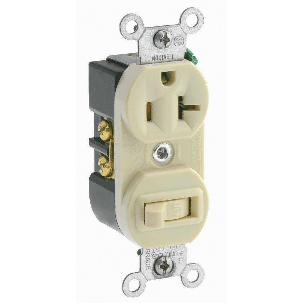 Leviton 5335-I Combination Toggle Switch / Duplex Receptacle - Hardware ...