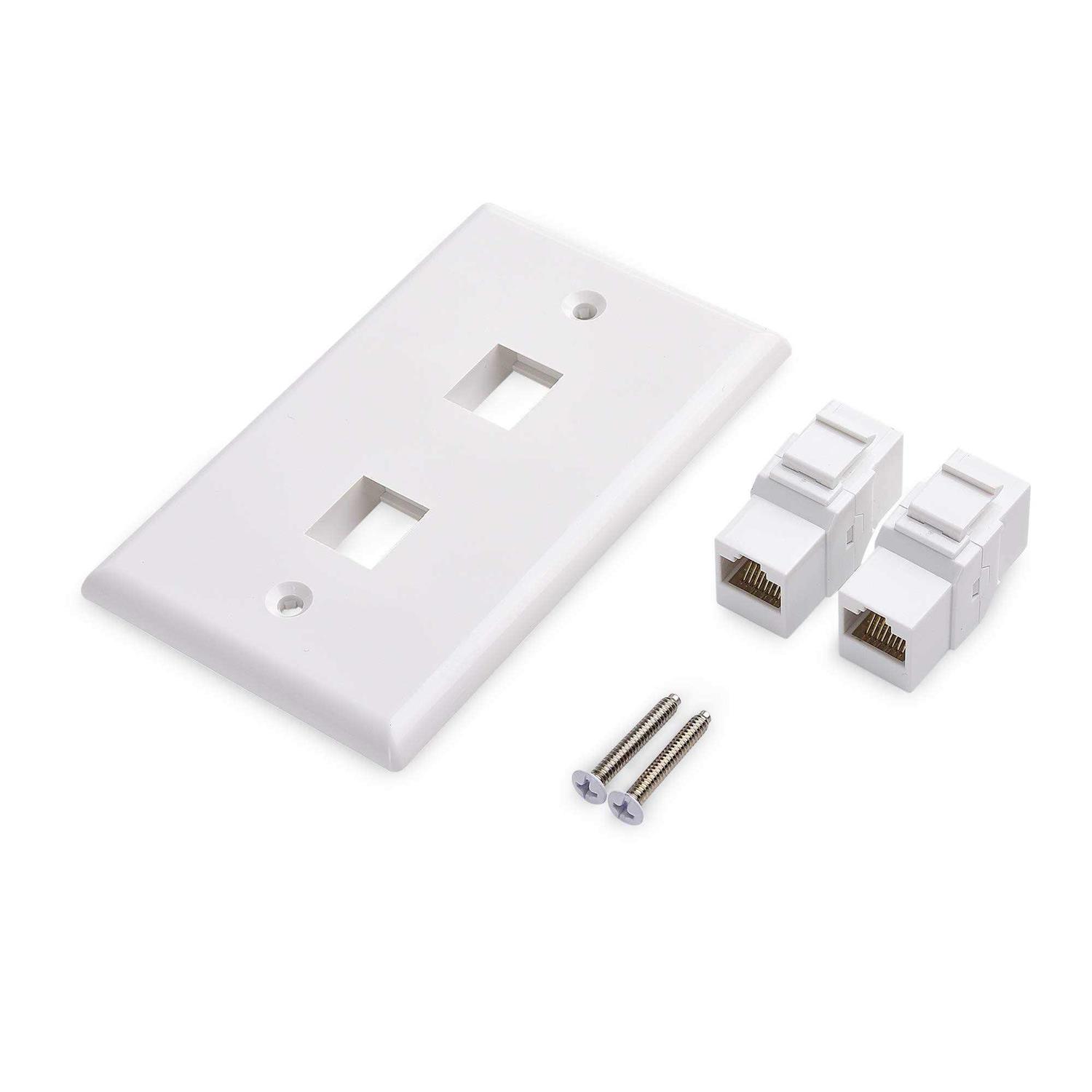 Cable Matters 2-Pack 2-Port Ethernet Wall Plate Cat6 Wall Plate / Cat5 ...