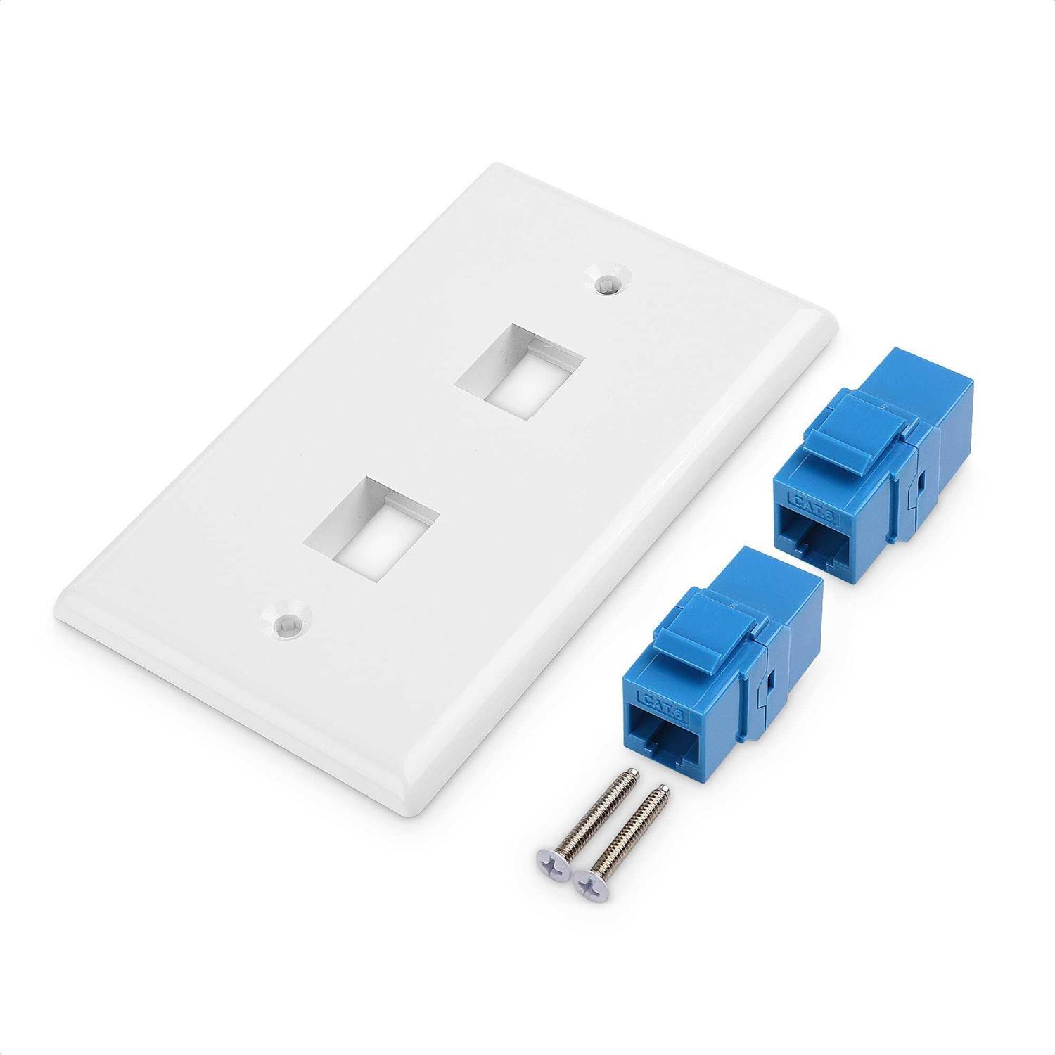 Cable Matters 2-Pack 2-Port Ethernet Wall Plate Cat6 Wall Plate / Cat5 ...