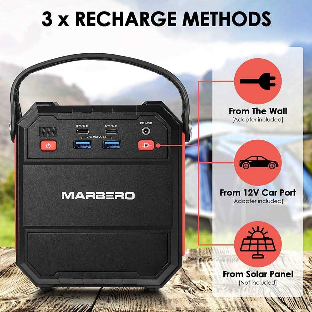 MARBERO Portable Power Station 83Wh Solar Generator 22500mAh Camping ...