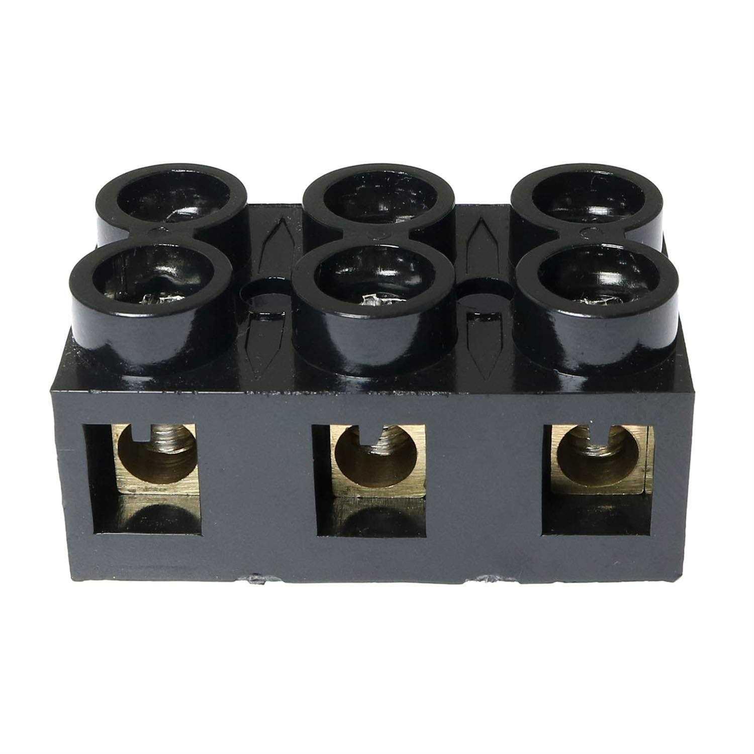 RLECS 2pcs 500V 60A 3 Position Double Row Screw Terminal Block Dual Row ...