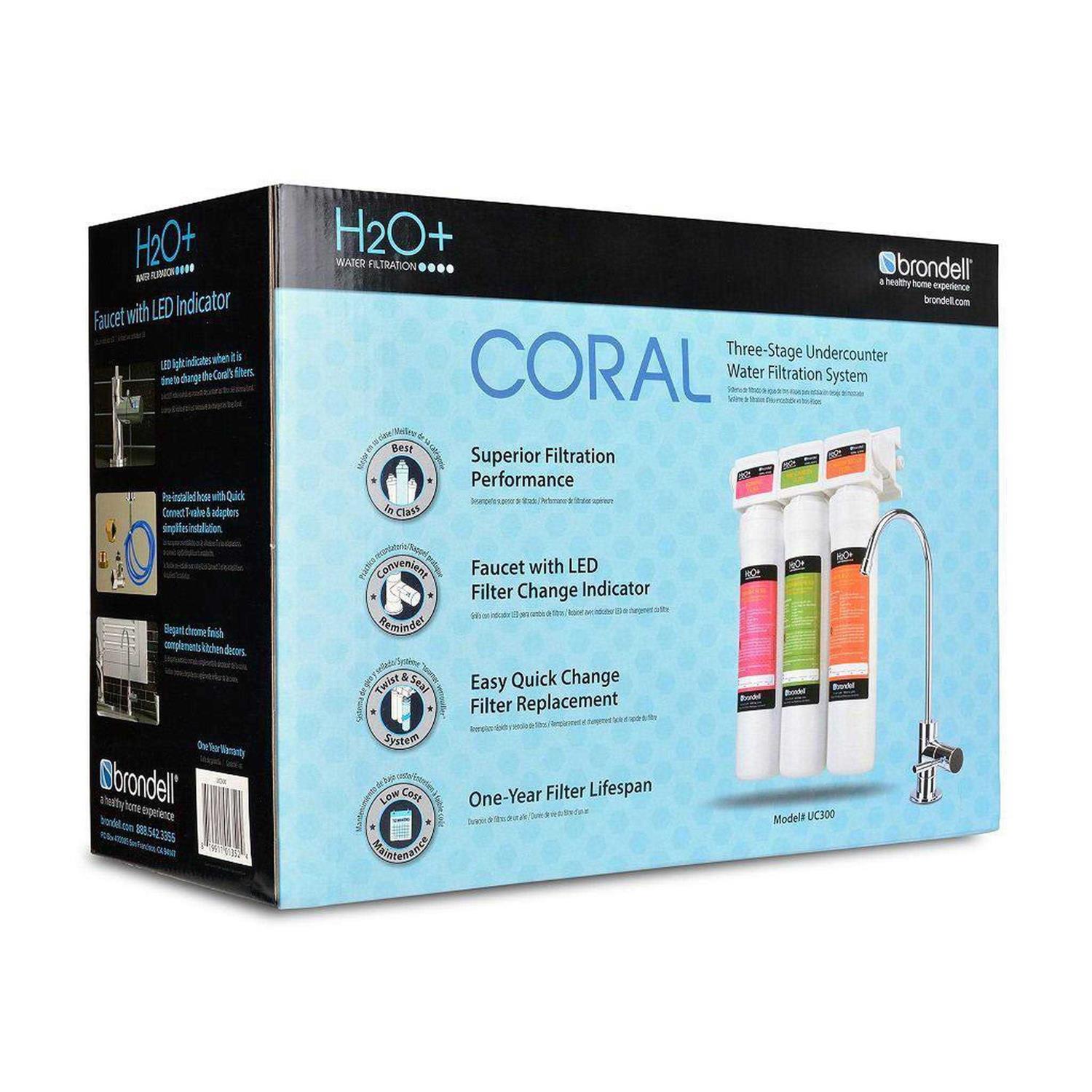 Brondell H2O+ Coral Three-Stage Undercounter Water Filtration System ...