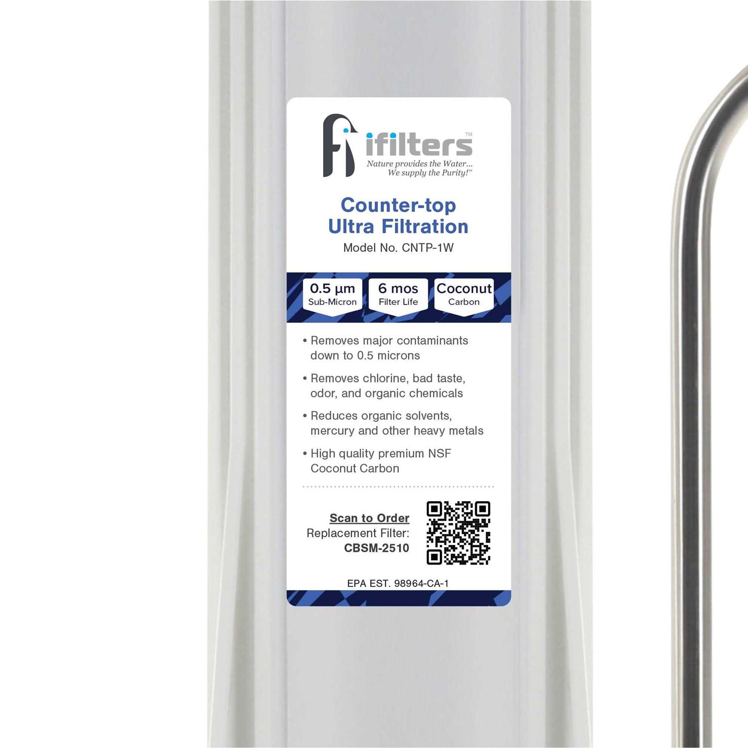 iFilters Countertop Ultra Drinking Water Filter for VOCs Cysts ...