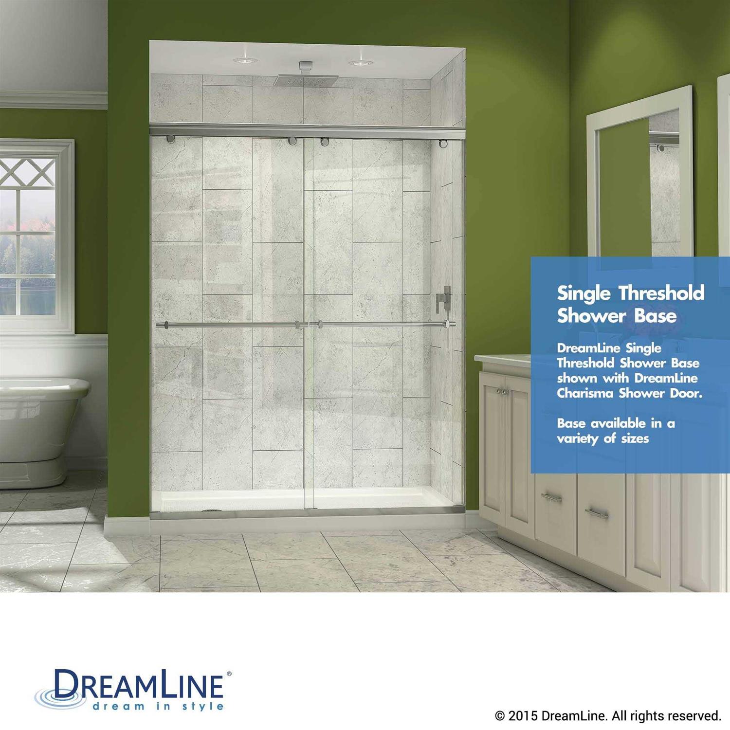 DreamLine SlimLine 60 in. x 36 in. Single Threshold Shower Base DLT ...