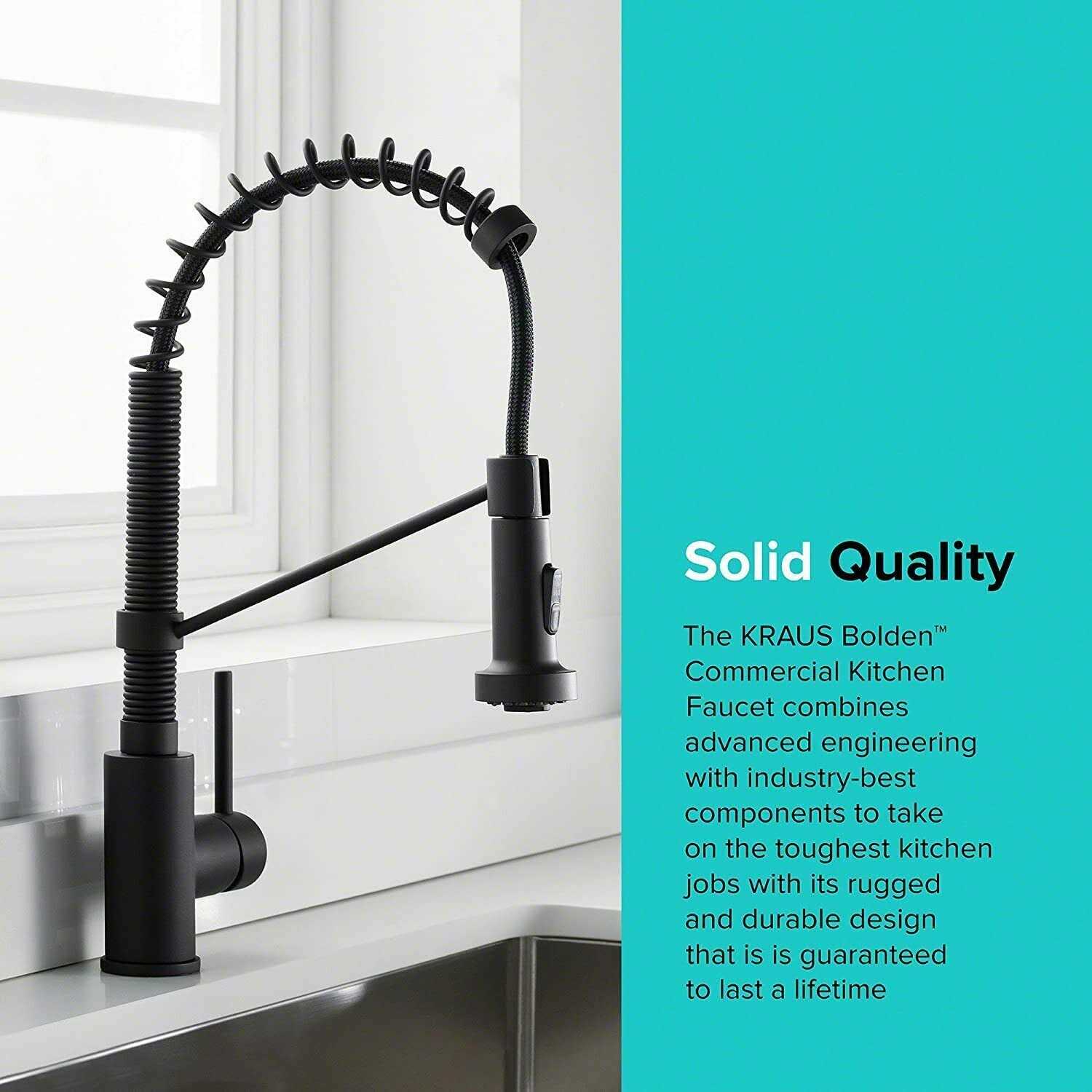 Kraus Bolden Single Handle 18-Inch Commercial Kitchen Faucet with Dual ...