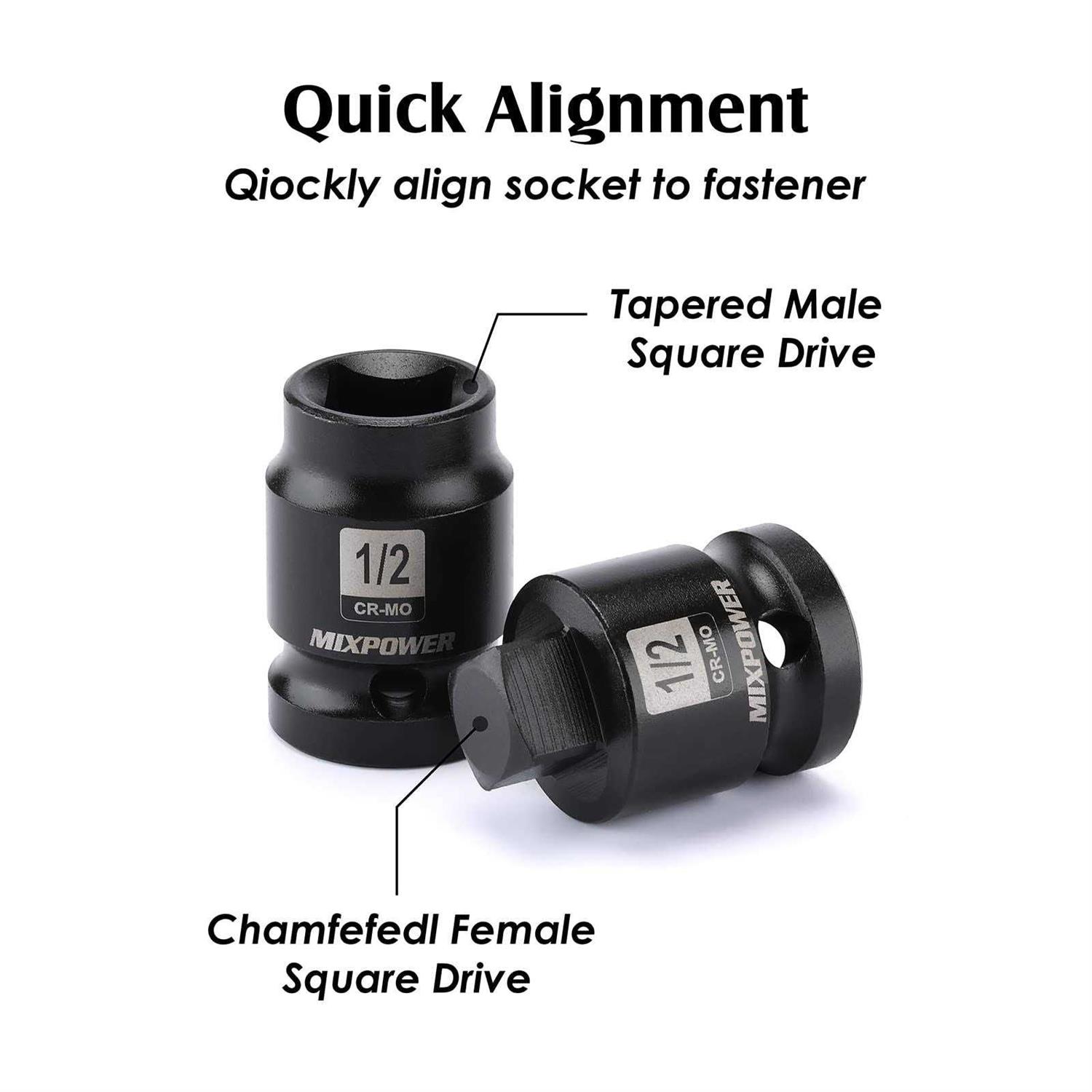 MIXPOWER 8 Pieces 1/2-inch Drive Pipe Plug Socket Set - Hardware&Tools ...