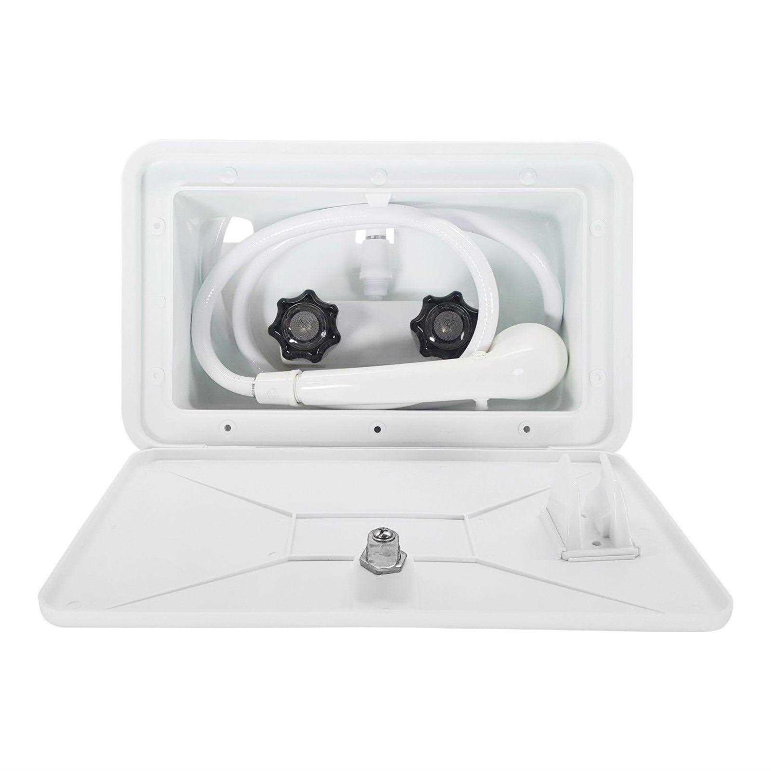 RecPro RV Exterior Shower Box Kit Faucet Hose Camper Trailer Cowboy ...