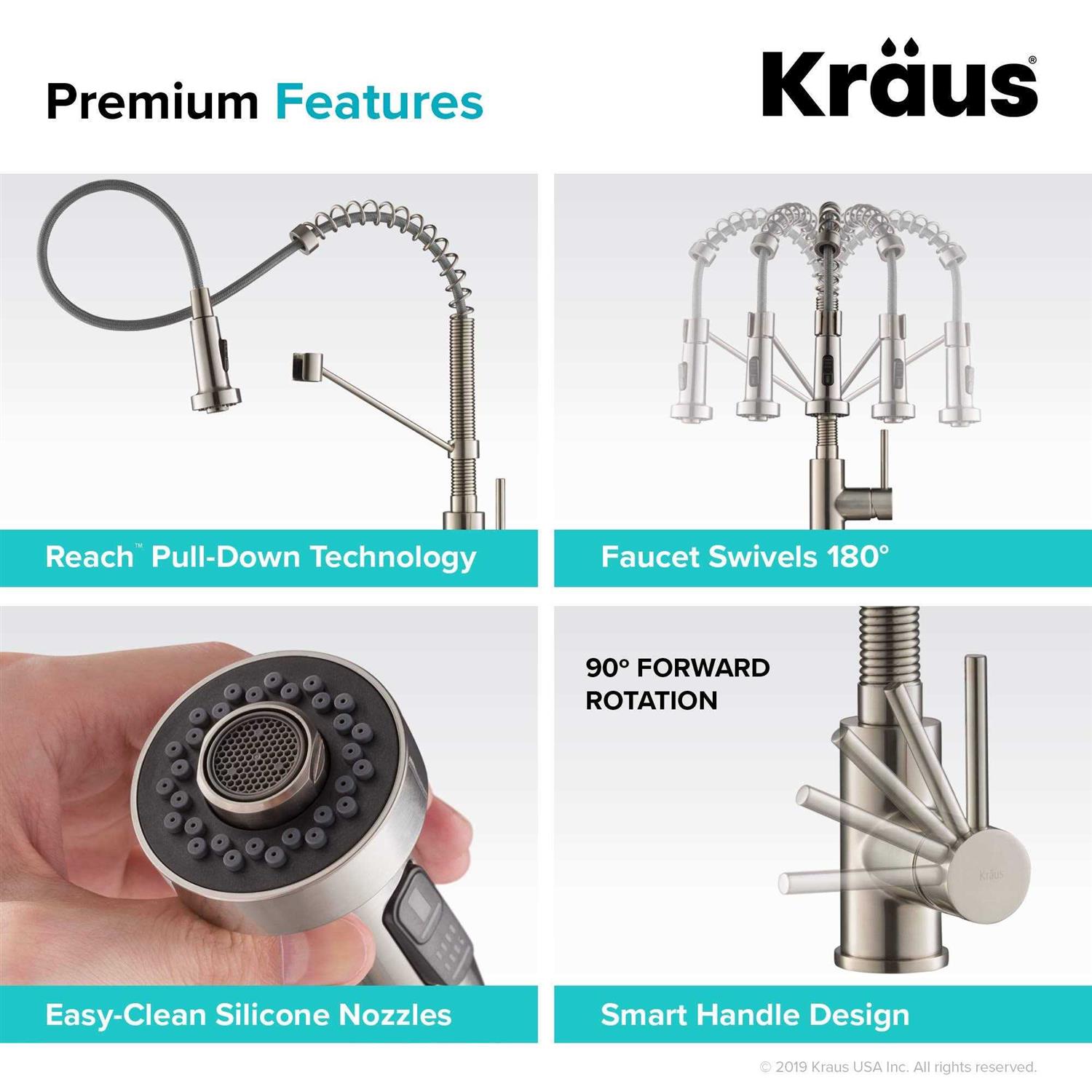 Kraus Bolden Series Single Handle 18-Inch Commercial Kitchen Faucet KPF ...