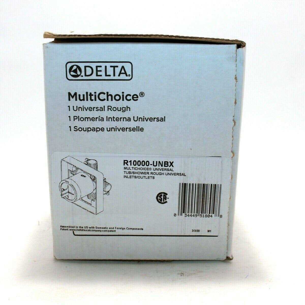 Delta R10000-UNBX MultiChoice Universal Tub/Shower Rough-In Valve ...