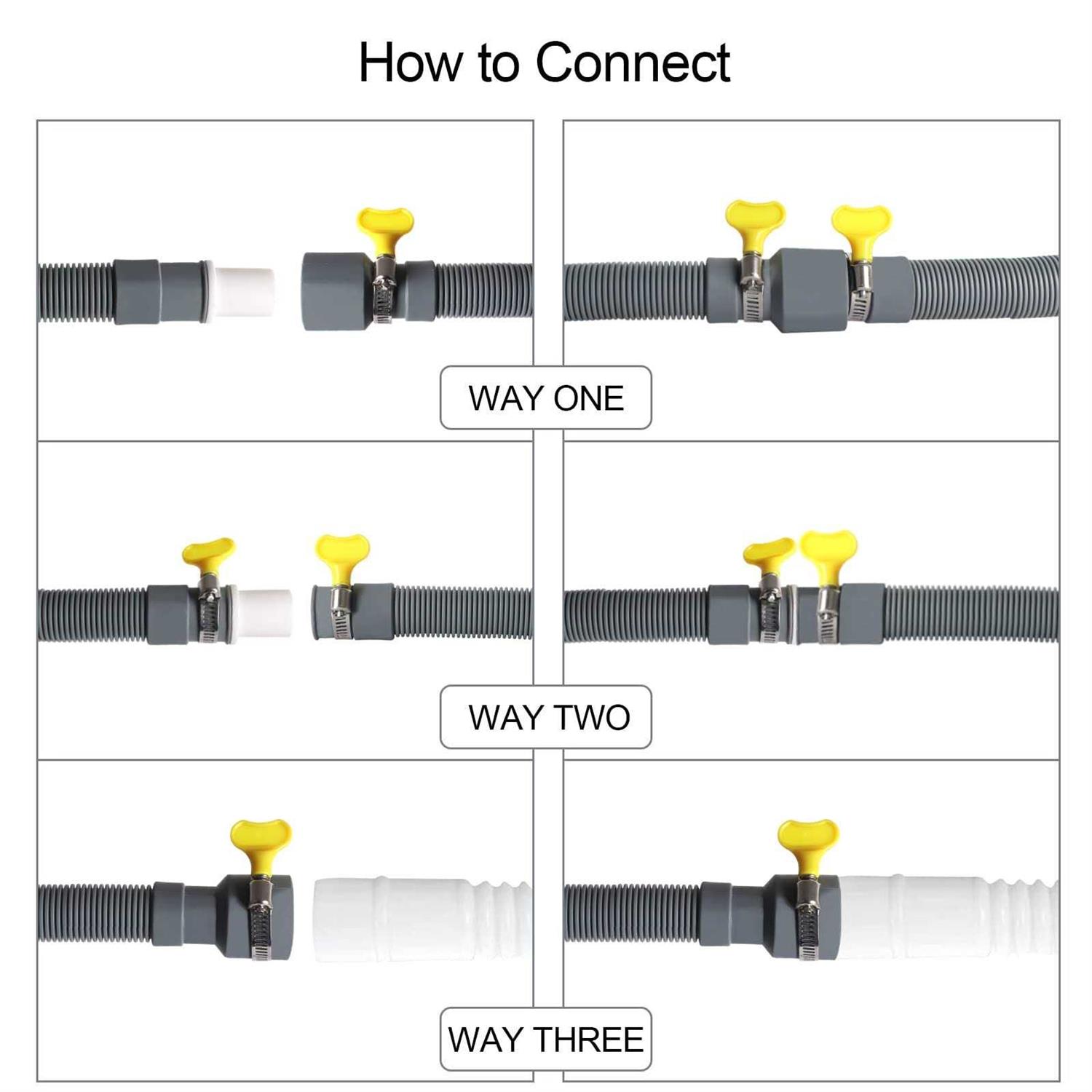 Manste Universal Washing Machine Drain Hose Extension Kit Includes ...
