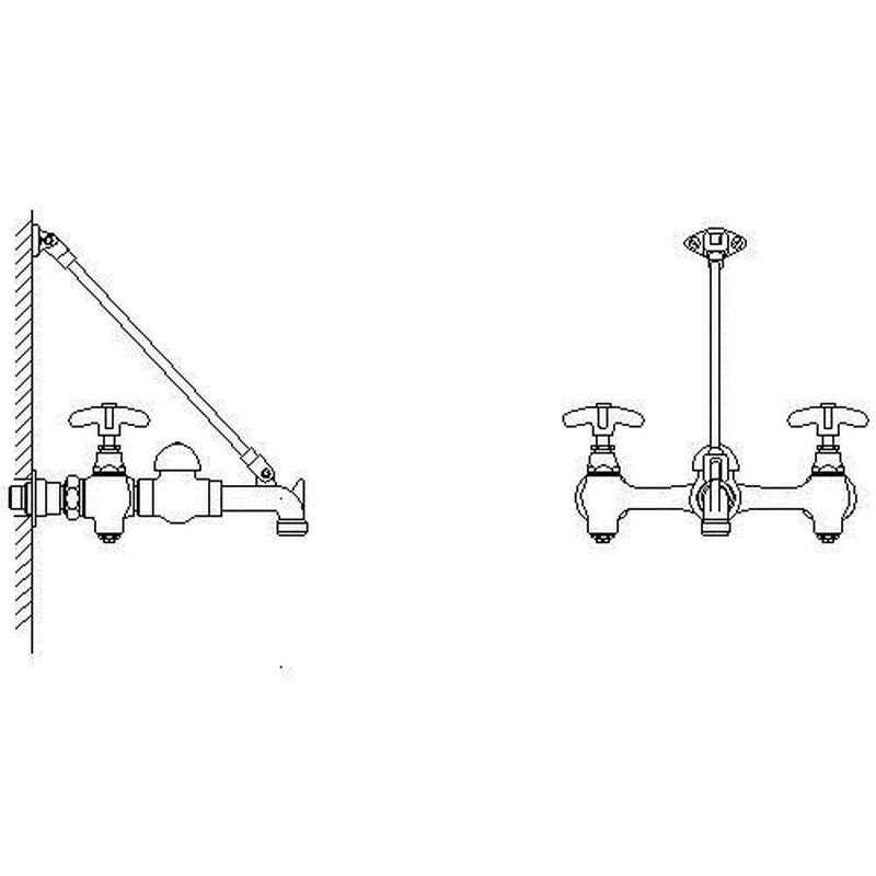 Delta 28T9 Commercial Two Handle 8 Wall Mount Service Sink Faucet ...
