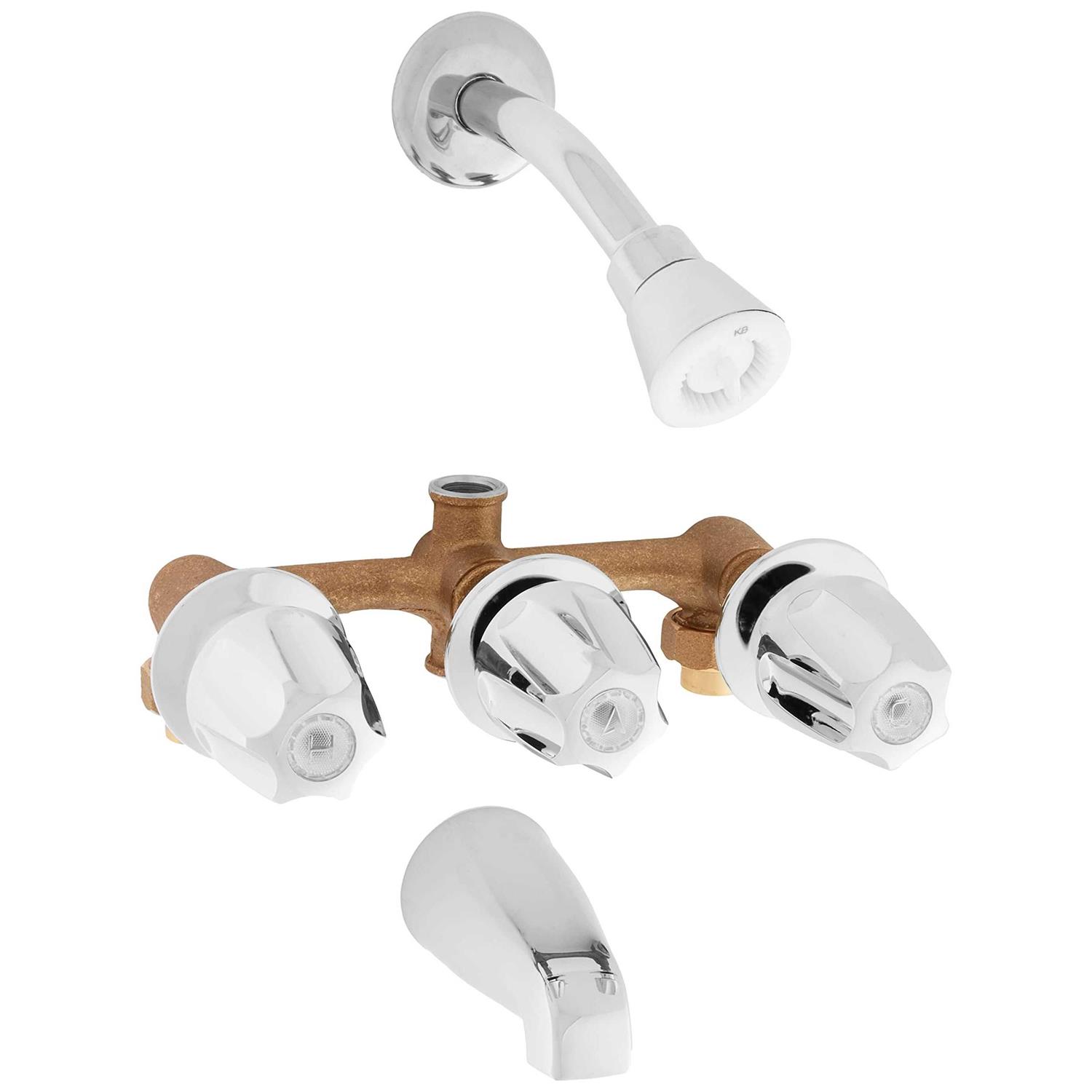 Elements of Design Ef110 Three Handle Tub Shower Faucet - Hardware ...
