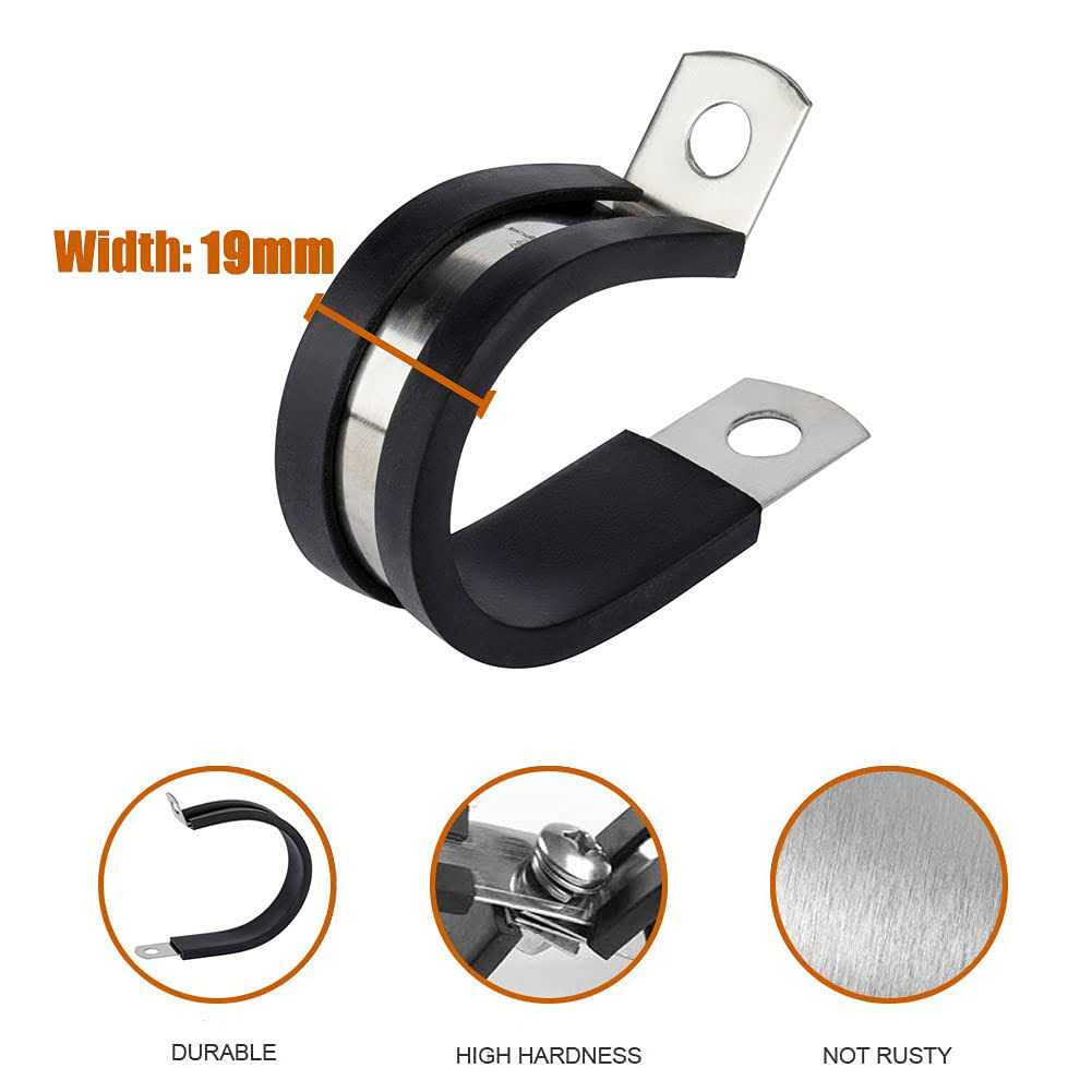 ISPINNER 12 Pack Rubber Cushioned Stainless Steel Cable Clamp ...