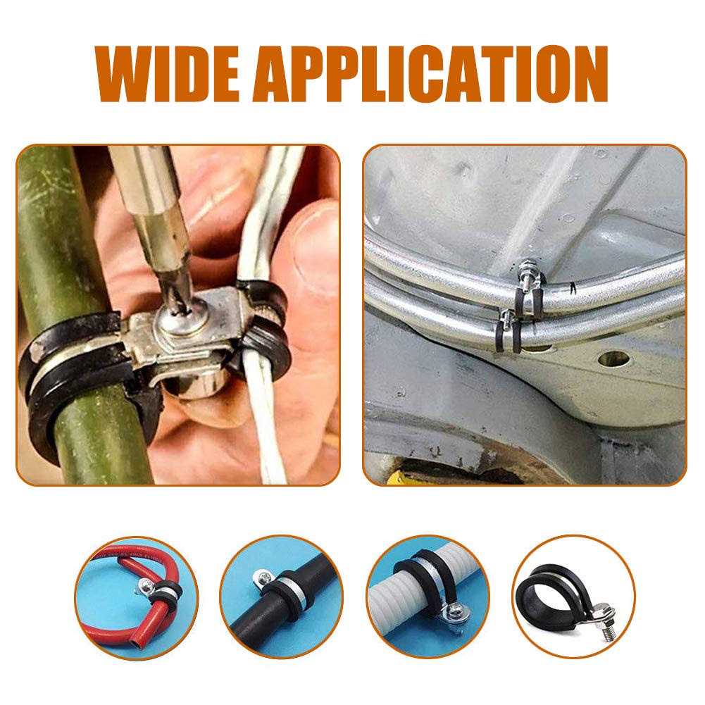 ISPINNER 12 Pack Rubber Cushioned Stainless Steel Cable Clamp ...