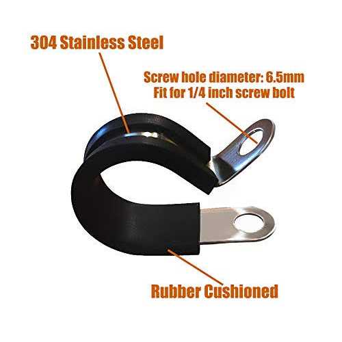 ISPINNER 12 Pack Rubber Cushioned Stainless Steel Cable Clamp ...