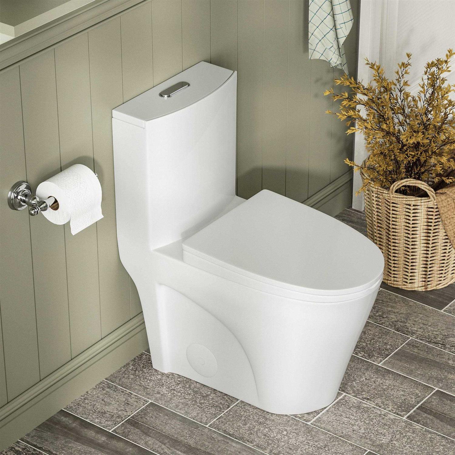 DeerValley DV-1F52102 Ace 1.6 GPF Dual-Flush Elongated One-Piece Toilet ...