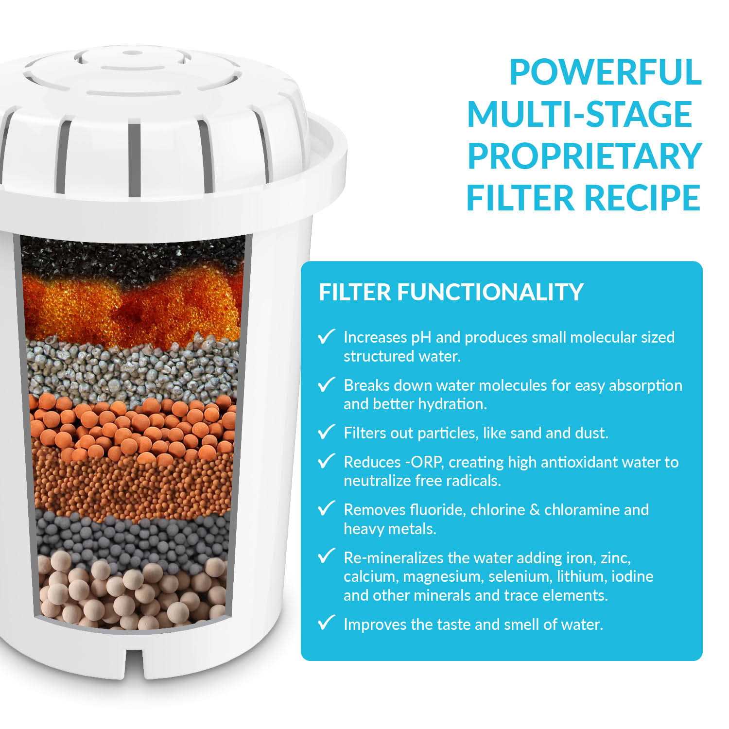 Invigorated Water Countertop Alkaline Water Filter pH RECHARGE 3F ...