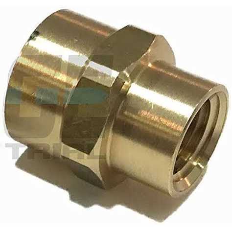 EDGE INDUSTRIAL BRASS REDUCING COUPLING 3/8 X 1/4 FEMALE NPT FNPT FUEL ...