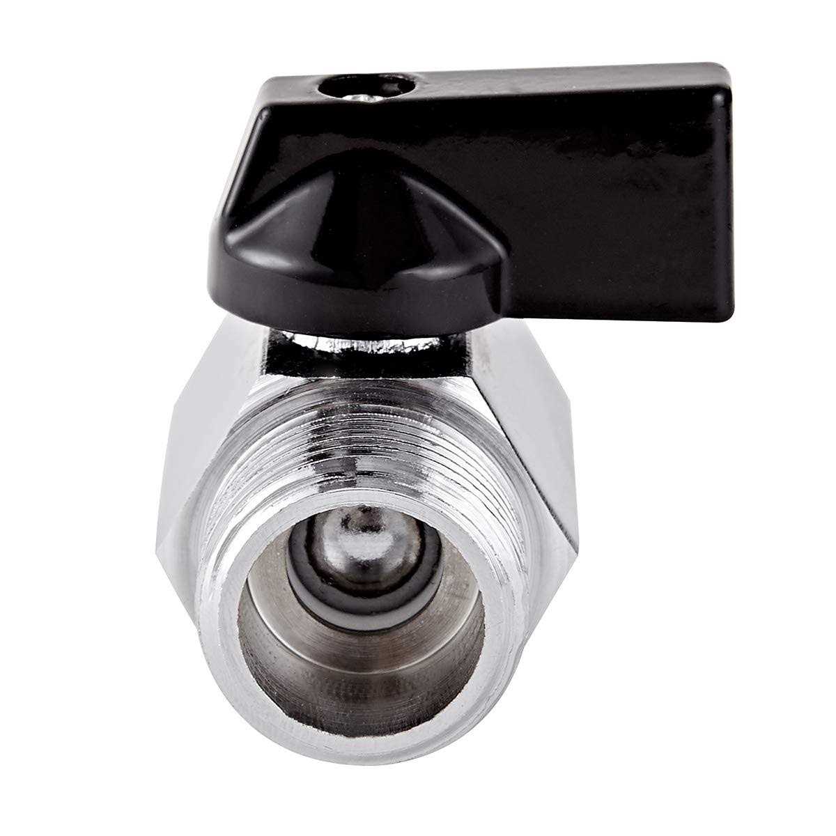 Cpwufiyd 2 Pack Brass Mini Ball Valve 1/2 Npt Female x Male Thread Shut ...